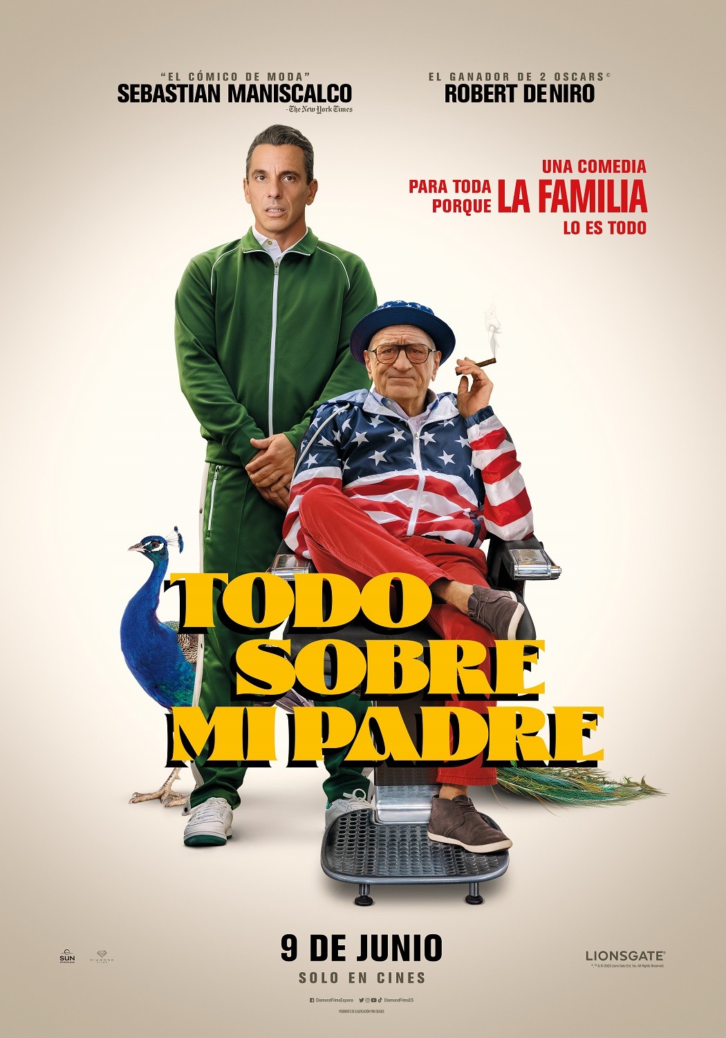 Póster de la comedia Todo sobre mi padre con Maniscalco y De Niro como ...